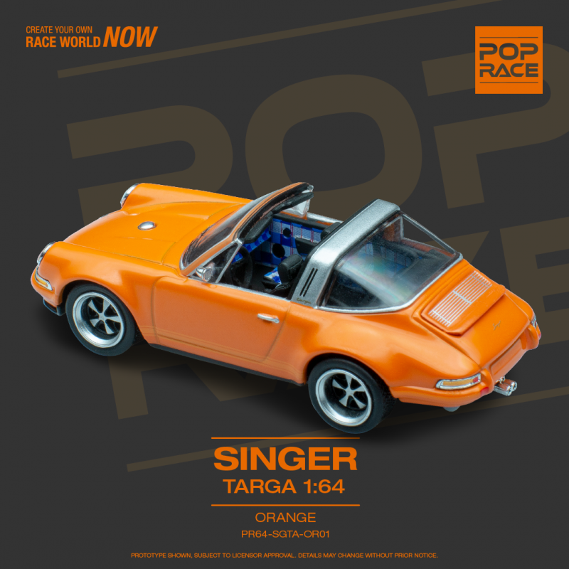 POP RACE - 1/64 - PORSCHE SINGER TARGA - ORANGE