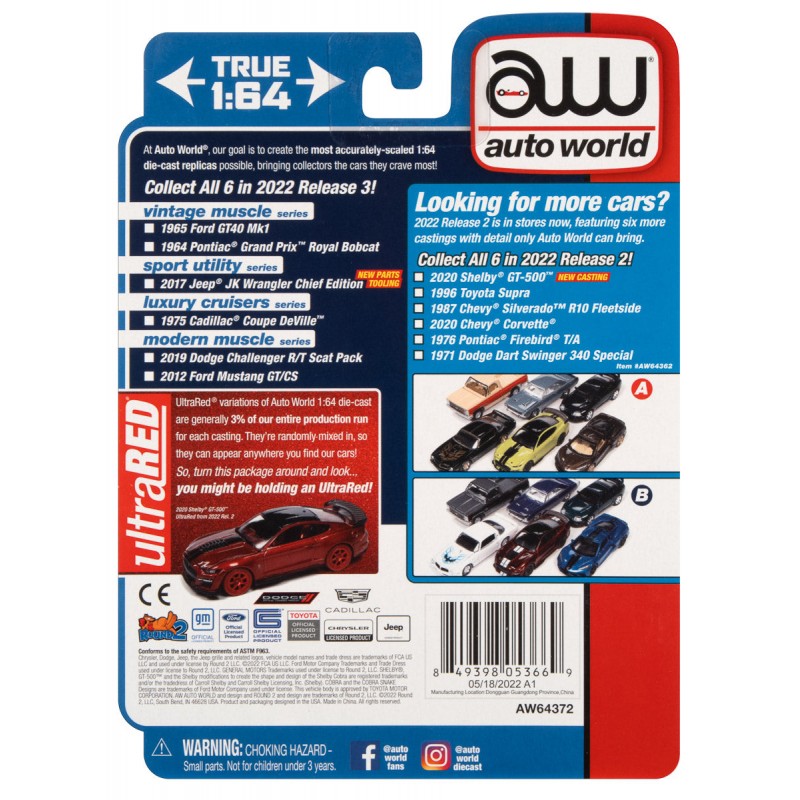 AUTO WORLD - 1/64 - JEEP WRANGLER CHIEF EDITION 2017 (RHINO BODY COLOR ...