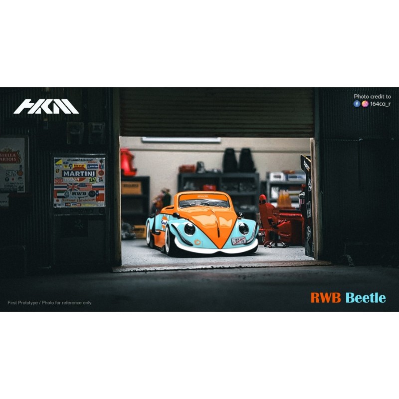 HKM - 1/64 - VW BEETLE - RWB - GULF No1 - WHITE WHEELS