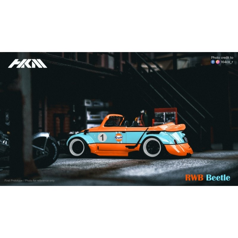 HKM - 1/64 - VW BEETLE - RWB - GULF No1 - WHITE WHEELS