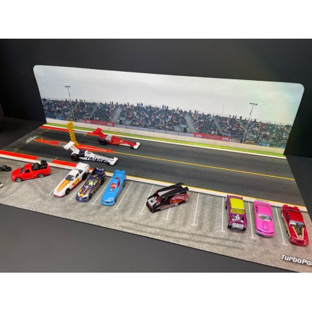 TURBOPADS - 1/64 - DRAG STRIP BACKGROUND 70 X 17.5CM BACKGROUND DIECAST ...