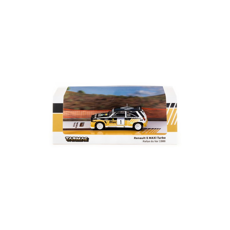 TARMAC WORKS - 1/64 - RENAULT 5 MAXI TURBO RALLYE DU VAR 1986 N1 - HOBBY64