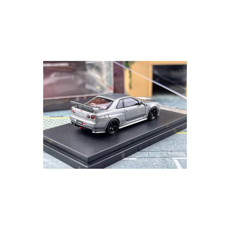 MOTORHELIX - 1/64 - NISSAN - SKYLINE GT-R (R34) NISMO CRS 2002 - GUN GREY