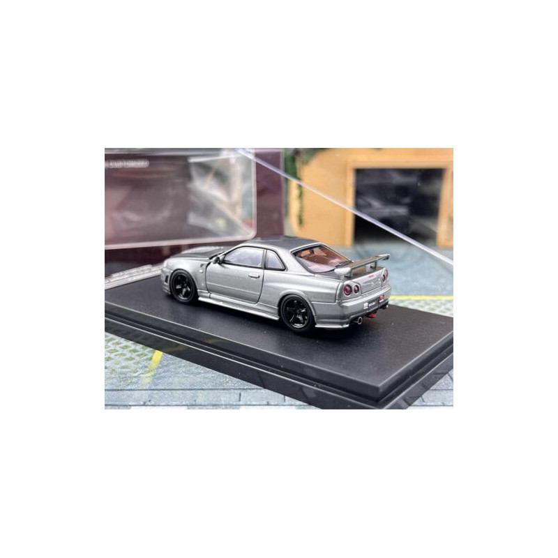 MOTORHELIX - 1/64 - NISSAN - SKYLINE GT-R (R34) NISMO CRS 2002 - GUN GREY