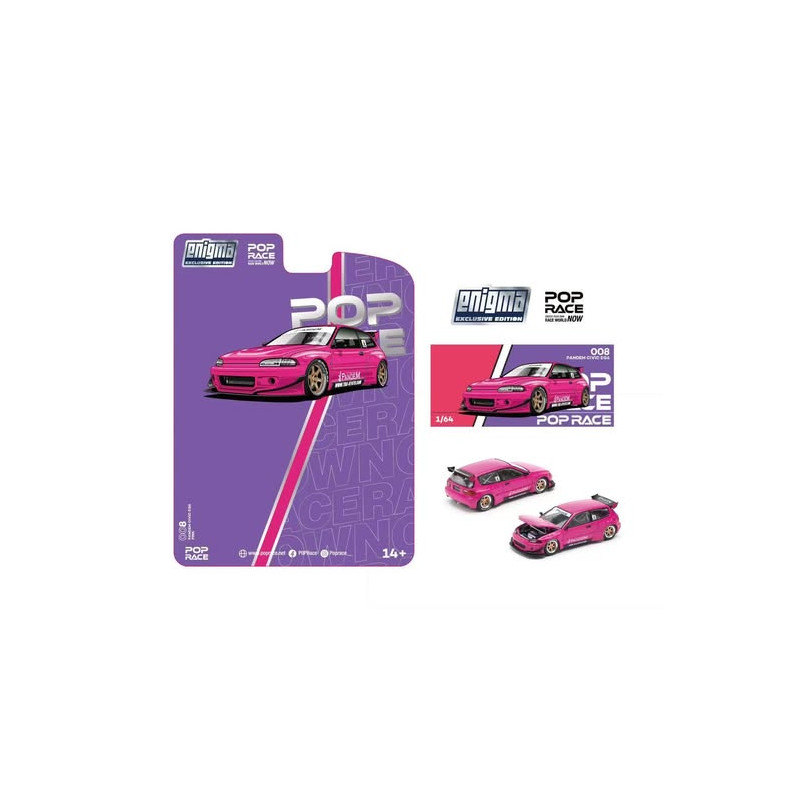 POP RACE X ENIGMA - 1/64 - PANDEM CIVIC EG6 CIVIC 5TH GENERATION MK5 - PINK